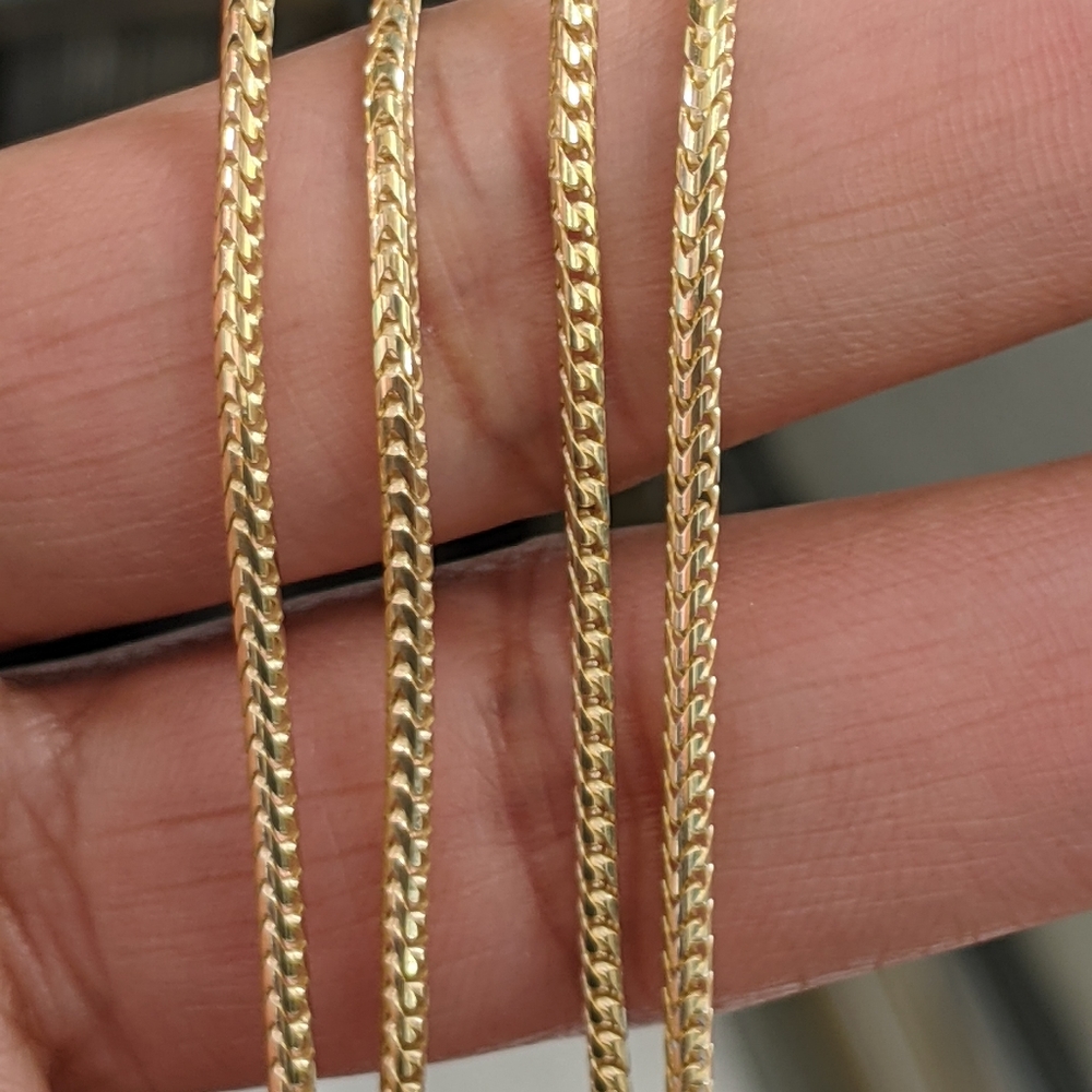 14k Real Gold Round Franco Chain - Gem